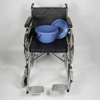 China 2 in 1 Folding Steel Wheelchair with Removable Seat Cushion and Toilet Bowl Commode Chair for sale