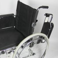 China Folding Steel Wheelchair 100kg Capacity Flip Up Armrest Detachable Footrest Easy Carry for sale