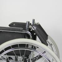 China Folding Steel Wheelchair 100kg Capacity Drop Back Detachable Footrest Easy Storage for sale