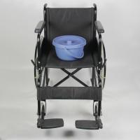 China Barebone Folding Steel Wheelchair Solid Castor 20 Inch Rear Wheel Easy Assemble for sale