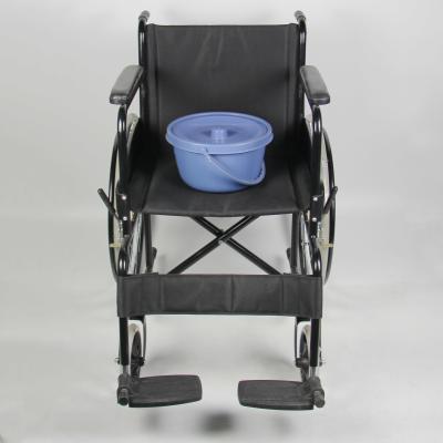 China Barebone Folding Steel Wheelchair Solid Castor 20 Inch Rear Wheel Easy Assemble for sale