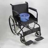 China Barebone Folding Steel Wheelchair Solid Castor 20 Inch Rear Wheel Easy Assemble for sale