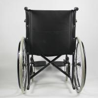 China Barebone Folding Steel Wheelchair Solid Castor 20 Inch Rear Wheel Easy Assemble for sale