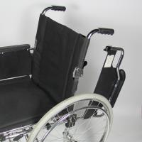 China Folding Steel Wheelchair with Flip Up Armrest and Detachable Footrest 8 Inch Castor for sale