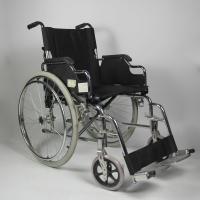 China Folding Steel Wheelchair with Flip Up Armrest and Detachable Footrest 8 Inch Castor for sale