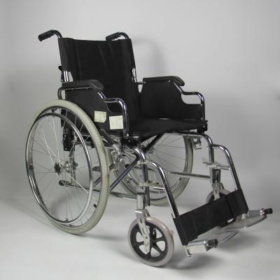 China Folding Steel Wheelchair with Flip Up Armrest and Detachable Footrest 8 Inch Castor for sale