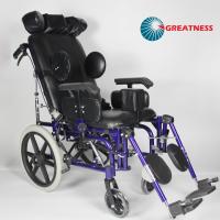 China Pediatric Transport Aluminum Manual Wheelchair for Children Reclining High Back 38-44cm Seat Width 75kg Capacity for sale