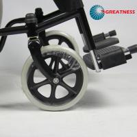 China Folding Steel Wheelchair with Fixed Footrest Solid Castor 8 Inch Rear Wheel for sale