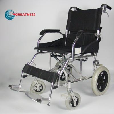 China Lightweight Folding Aluminum Manual Wheelchair 20 Inch Solid Wheel United Brake Easy Carry for sale