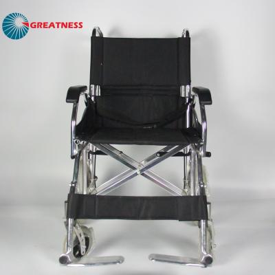 China Compact Aluminum Lightweight Wheelchair Outdoor Use Easy Carry 20 Inch Solid Rear Wheel for sale