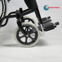 China Folding Steel Wheelchair with Solid Castor and Rear Wheel for Home Use for sale