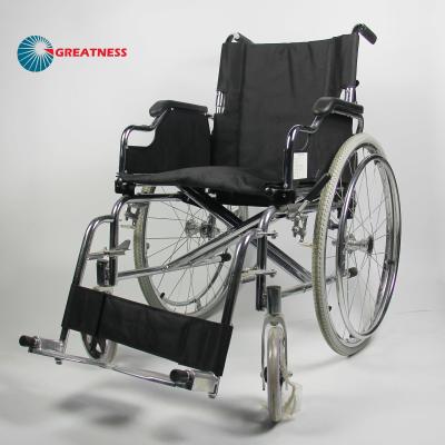 China Premium Lightweight Aluminum Manual Wheelchair 22 Inch Solid Castor for sale