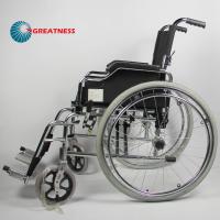 China Aluminum Double Crossbar Lightweight Wheelchair 100kg Capacity Drop Back Seat Flip Up Armrest for sale