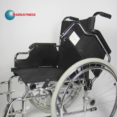 China Aluminum Double Crossbar Lightweight Wheelchair 100kg Capacity Drop Back Seat Flip Up Armrest for sale