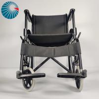 China Steel Wheelchair Powder Coated Frame Folding Fixed Armrest Footrest Bulk for sale