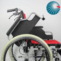 China Foldable Aluminum Manual Wheelchair 46cm Seat Width Flip Up Armrest Drop Back 16kg for sale
