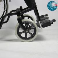 China 46cm Seat Width Folding Steel Wheelchair 100kg Capacity Black Powder Coating for sale