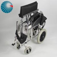 China Lightweight Aluminum Folding Wheelchair for Elderly Travel with Solid Castor and Pneumatic Rear Wheel for sale