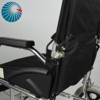 China Lightweight Aluminum Folding Wheelchair for Elderly Travel with Solid Castor and Pneumatic Rear Wheel for sale