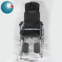 China Solid Multi-Functional High Backrest Foldable Wheelchair with Commode 100kg Capacity 44cm Seat Width for sale