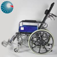 China Solid Multi-Functional High Backrest Foldable Wheelchair with Commode 100kg Capacity 44cm Seat Width for sale