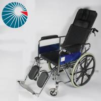 China Solid Multi-Functional High Backrest Foldable Wheelchair with Commode 100kg Capacity 44cm Seat Width for sale