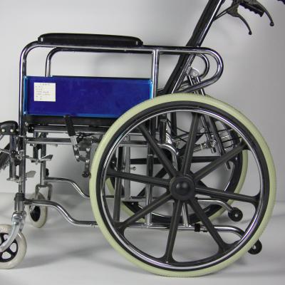 China Solid Multi-Functional High Backrest Foldable Wheelchair with Commode 100kg Capacity 44cm Seat Width for sale