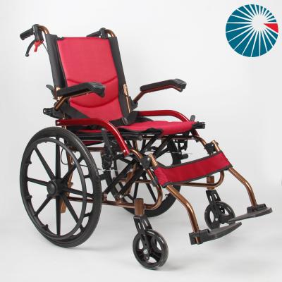 China Lightweight Aluminum Manual Wheelchair Custom Colors Foldable Easy Carry 20 Inch Rear Wheel for sale