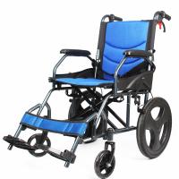 China Lightweight Foldable Manual Wheelchair 46cm Seat Width 100kg Capacity Aluminum Alloy with Flip-up Armrest for sale