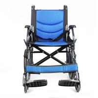 China Lightweight Foldable Manual Wheelchair 46cm Seat Width 100kg Capacity Aluminum Alloy with Flip-up Armrest for sale