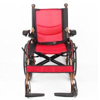 China Aluminum Lightweight Foldable Manual Wheelchair 100kg Capacity 8in Front 24in Rear Wheels for sale