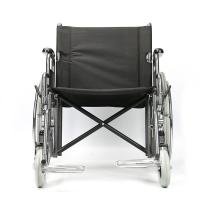 China 125kg Capacity Manual Steel Wheelchair 61cm Seat Width Widened Reinforced for sale