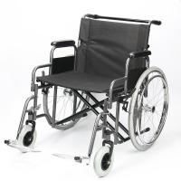 China 125kg Capacity Manual Steel Wheelchair 61cm Seat Width Widened Reinforced for sale