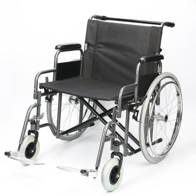 China Wide Seat Medical Wheelchair 61cm for Obese People Hospital Therapy Chair 125kg Capacity for sale