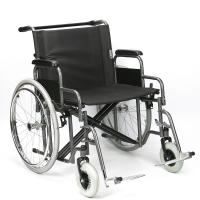 China 125kg Capacity Manual Steel Wheelchair 61cm Seat Width Widened Reinforced for sale