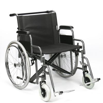 China Heavy Duty Steel Wheelchair 61cm Seat Width 125kg Capacity Folding Manual Wheelchair for sale