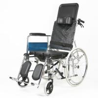 China Aluminum Manual Wheelchair with U Shape Commode Seat 100kg Capacity 44cm Width for sale