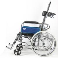 China Aluminum Manual Wheelchair with U Shape Commode Seat 100kg Capacity 44cm Width for sale
