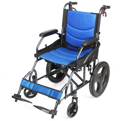 China Foldable Aluminum Manual Wheelchair 8in Front 24in Rear Wheels 100kg Capacity Flip Up Armrest for sale
