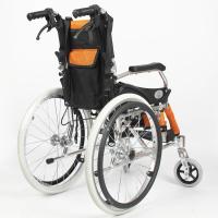 China QiKang Extra Lightweight Foldable Aluminum Manual Wheelchair 37cm Seat Width 100kg Capacity Travel Chair for sale