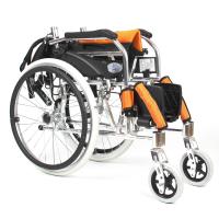China QiKang Extra Lightweight Foldable Aluminum Manual Wheelchair 37cm Seat Width 100kg Capacity Travel Chair for sale