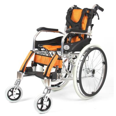 China QiKang Extra Lightweight Foldable Aluminum Manual Wheelchair 37cm Seat Width 100kg Capacity Travel Chair for sale