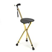 China Adjustable Aluminum Walking Aid Walker with Flashlight Handle 65-88cm Four Feet Frame Crutches for sale