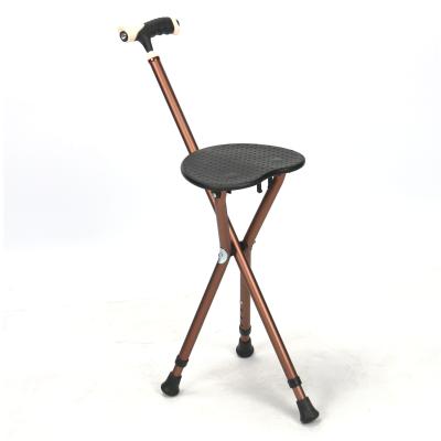 China Adjustable Aluminum Walking Aid Walker with Flashlight Handle 65-88cm Four Feet Frame Crutches for sale
