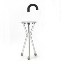 China 84cm Aluminum Travel Walking Cane with Seat for Seniors Adjustable Walking Stick for sale