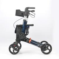 China Foldable Aluminum Shopping Walker with Bag Crutch Holder Wire Brake Handle 76cm Height for sale