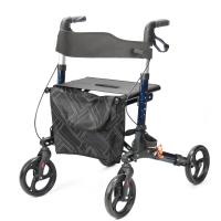 China Foldable Aluminum Shopping Walker with Bag Crutch Holder Wire Brake Handle 76cm Height for sale