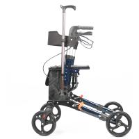 China Foldable Aluminum Shopping Walker with Bag Crutch Holder Wire Brake Handle 76cm Height for sale