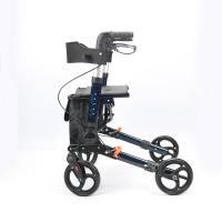 China Foldable Aluminum Shopping Walker with Bag Crutch Holder Wire Brake Handle 76cm Height for sale