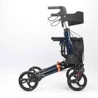 China Aluminum Alloy Mobility Shopping Push Cart with Seat and Basket 48cm Width for Supermarket for sale